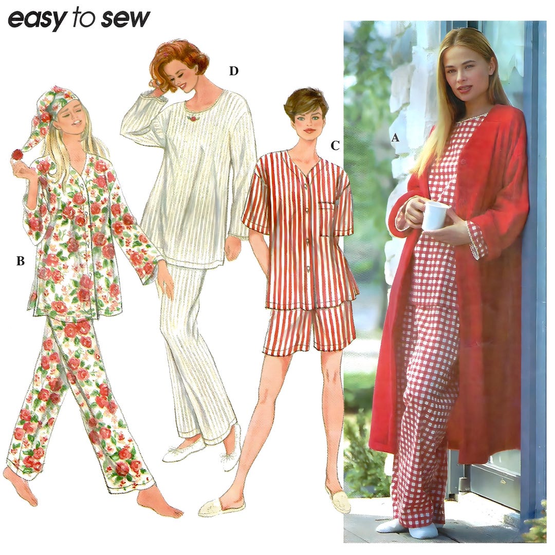 Simplicity 9250 Sewing Pattern Misses Easy to Sew Sleepwear Pajamas ...