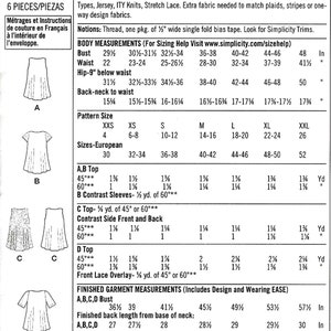 Simplicity 1107 Sewing Pattern Misses Hi Lo Tops With Fabric and Sleeve ...