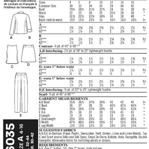New Look 6035 Sewing Pattern for Misses Sportswear Separates Jacket Top ...