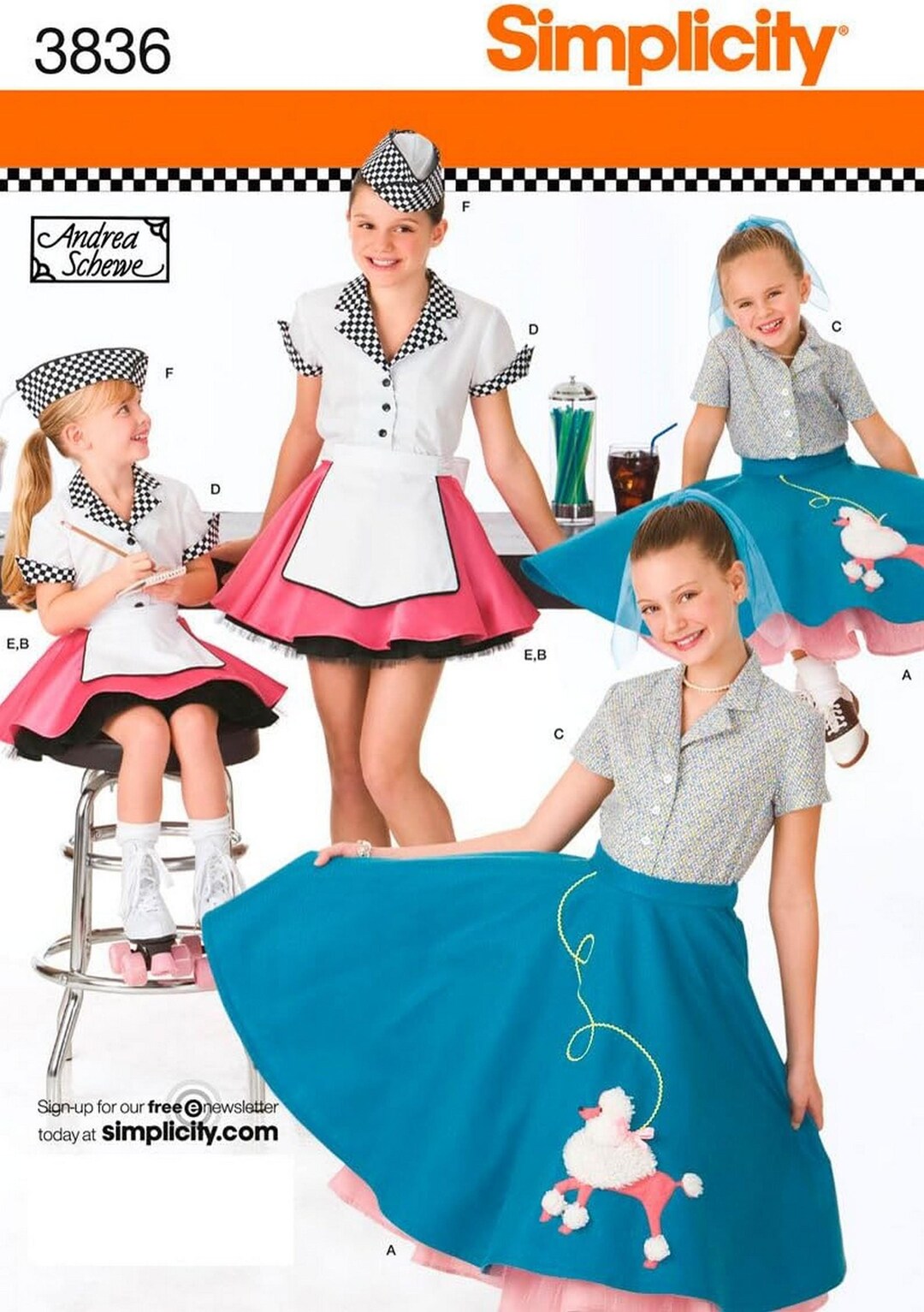 Simplicity 3836 Sewing Pattern Girls Halloween Costume 1950s Style ...