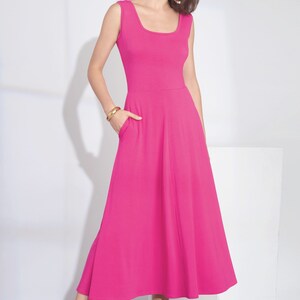 Simplicity S8874 Sewing Pattern Easy to Sew Knit Dress in Two Lengths With Neckline Variations ...