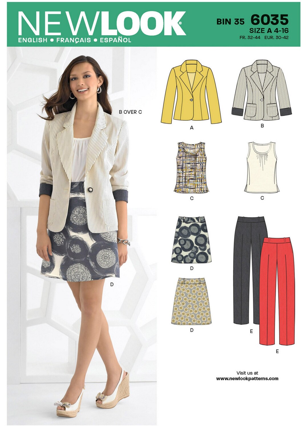 New Look 6035 Sewing Pattern for Misses Sportswear Separates Jacket Top ...