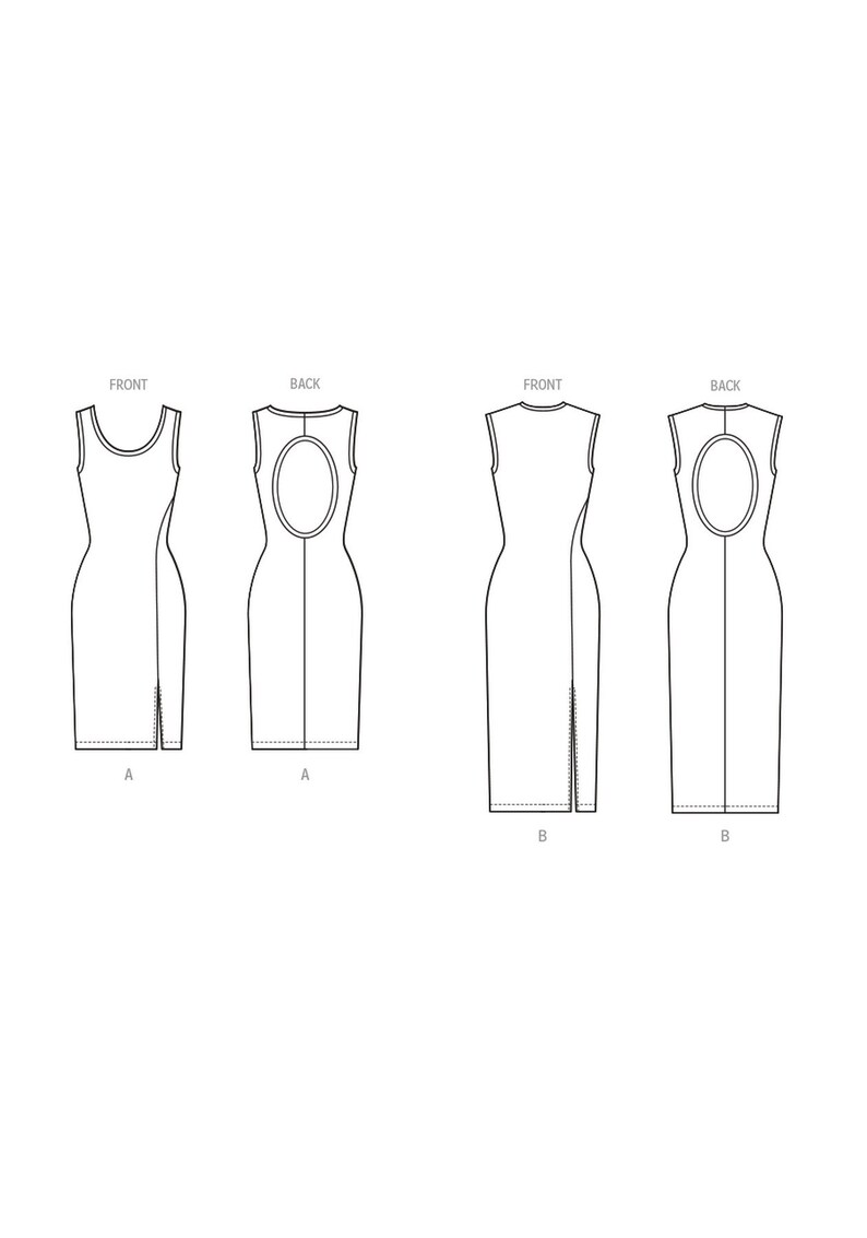 Mccalls M8383 Sewing Pattern Misses Knit Dress in Two Lengths With Open ...
