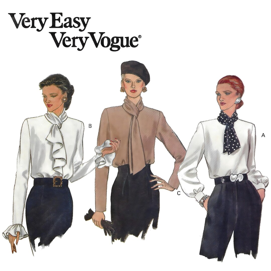 Vogue 8784 Sewing Pattern Misses Very Easy Loose Fitting Back Button ...