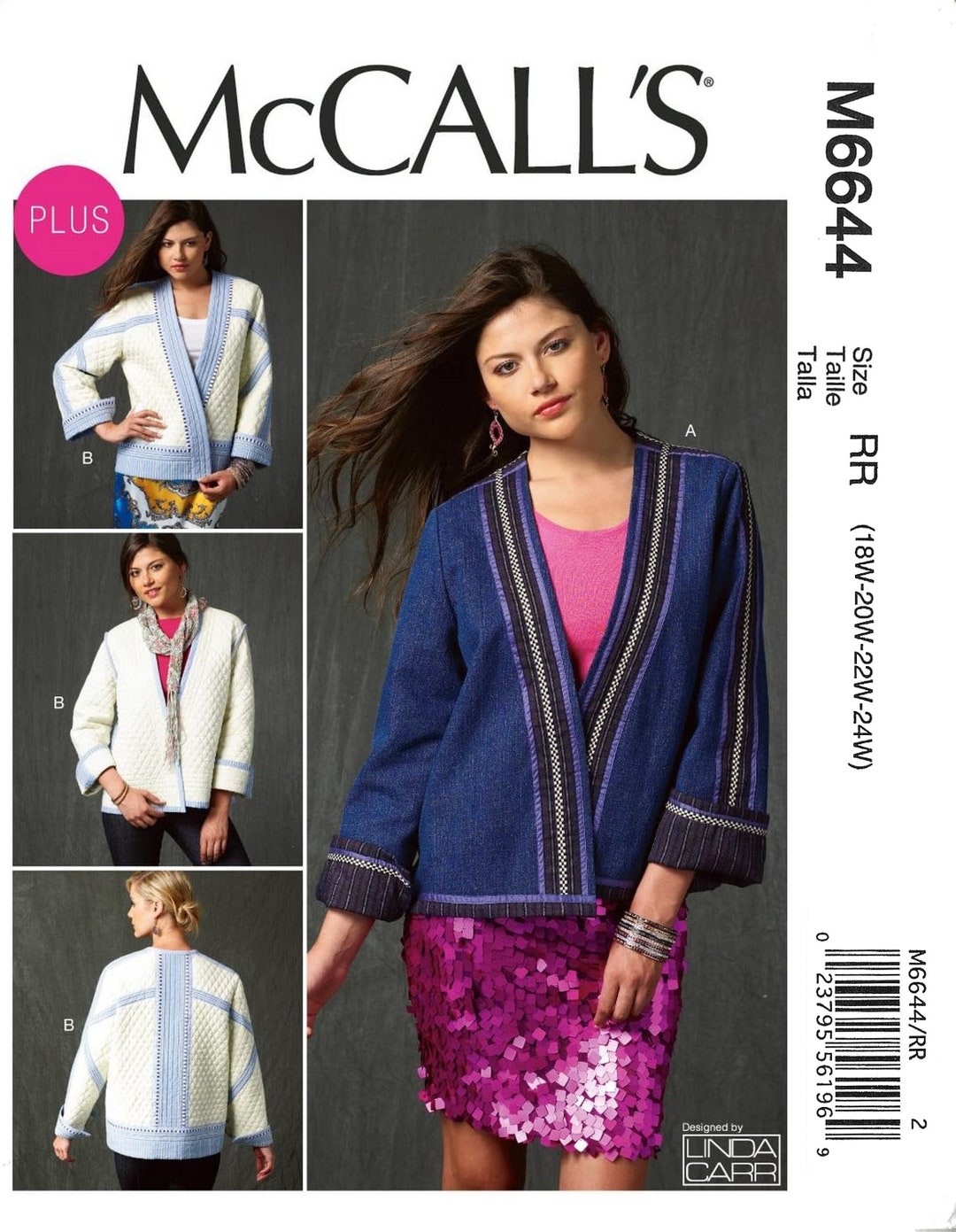 Mccalls M6644 Sewing Pattern Womens Plus Size Loose Fitting Reversible ...