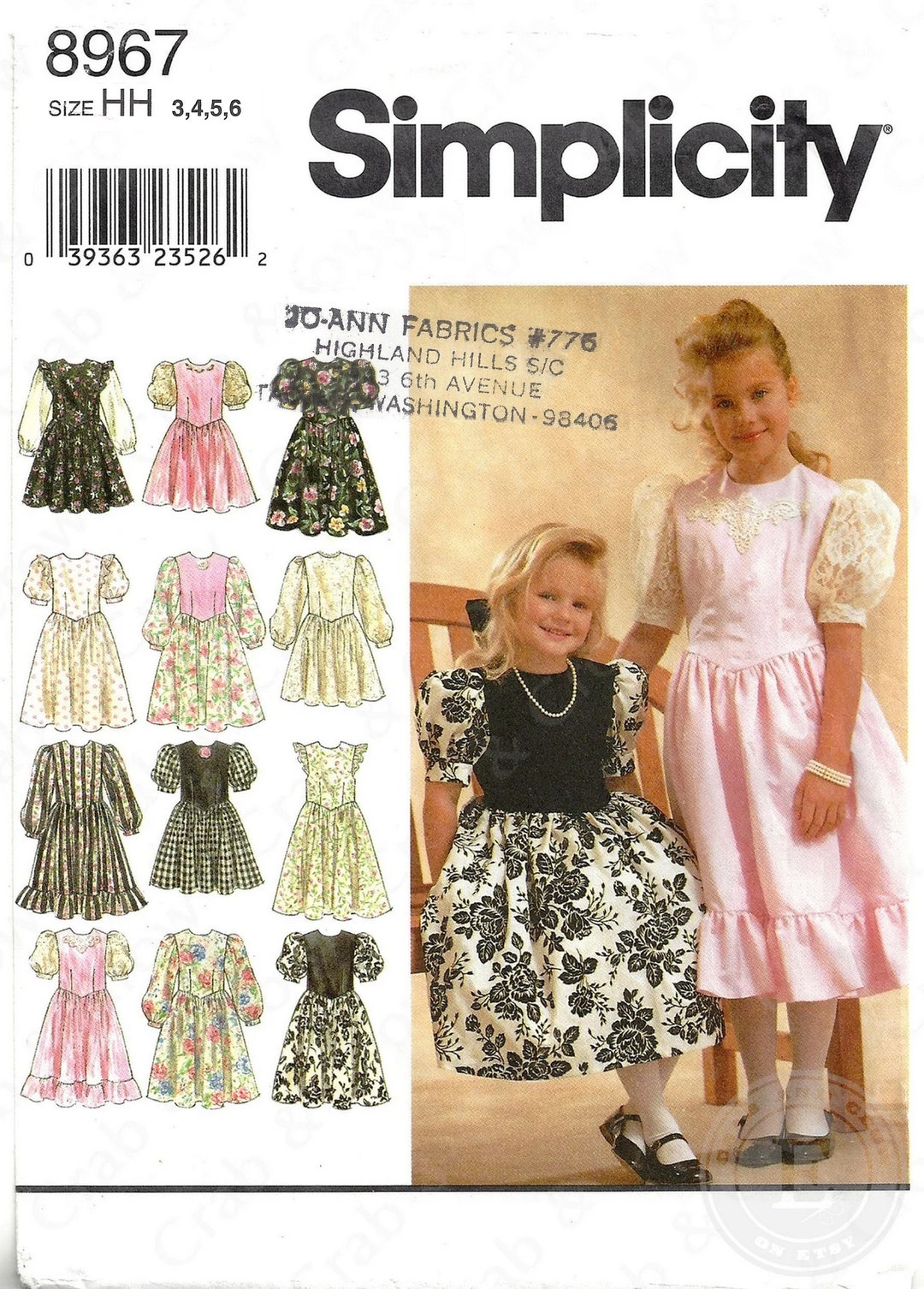 Simplicity 8967 Sewing Pattern Design Your Own Dress Childs - Etsy