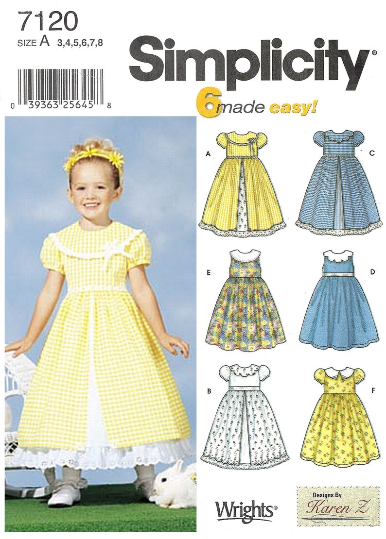 Simplicity 7120 Sewing Pattern Six Made Easy Girls Dresses - Etsy