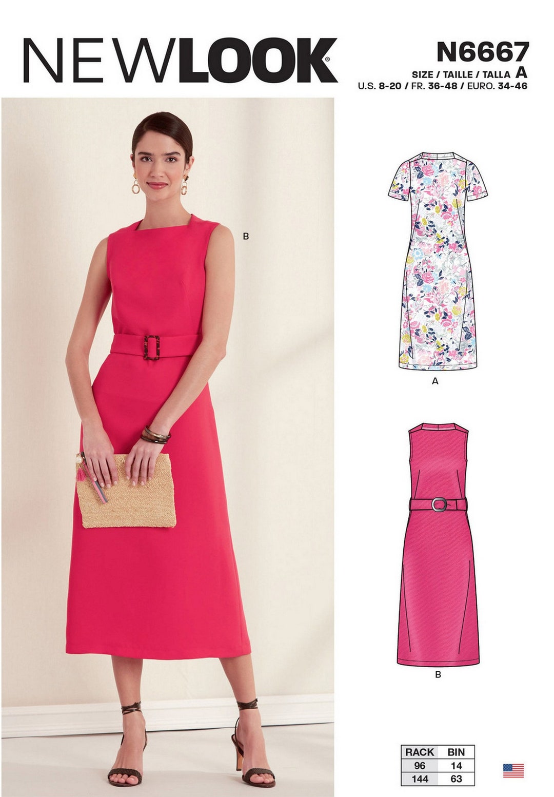 New Look N6667 Sewing Pattern for Misses Shift Dresses With French ...