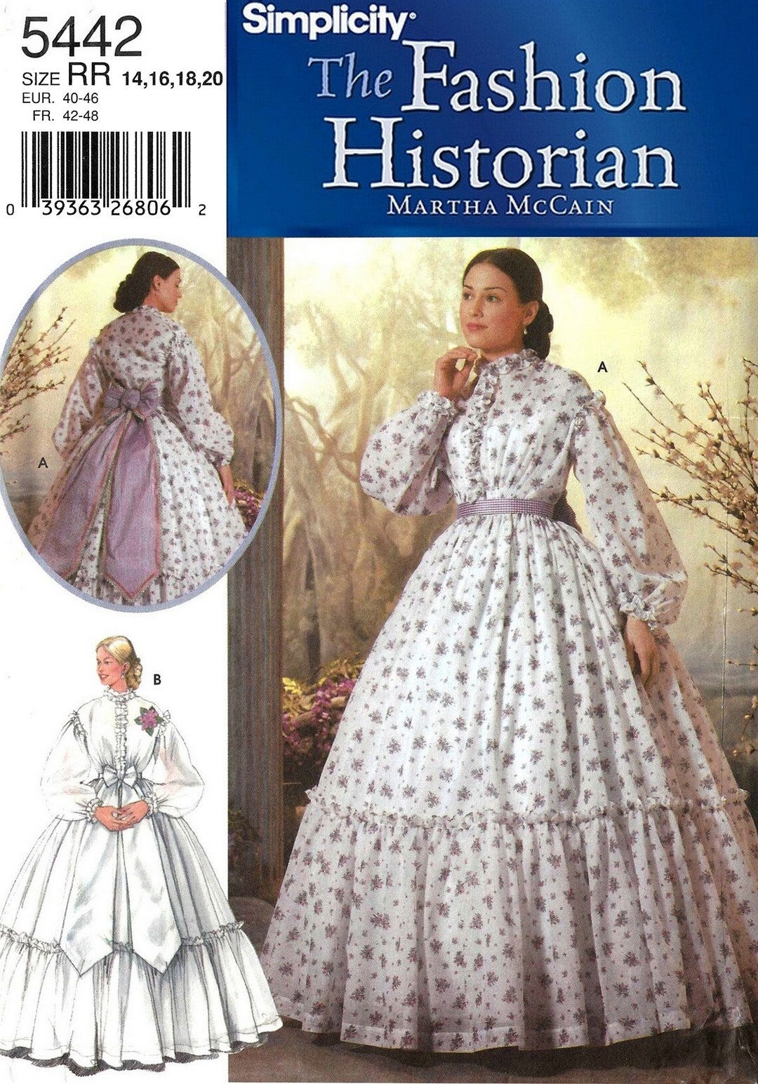 Simplicity 5442 Sewing Pattern Fashion Historian Series Misses Civil ...