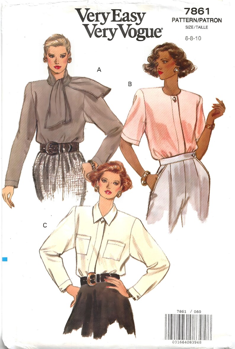 Vogue 7861 Sewing Pattern Misses Vintage 90s Very Easy Loose Fitting ...