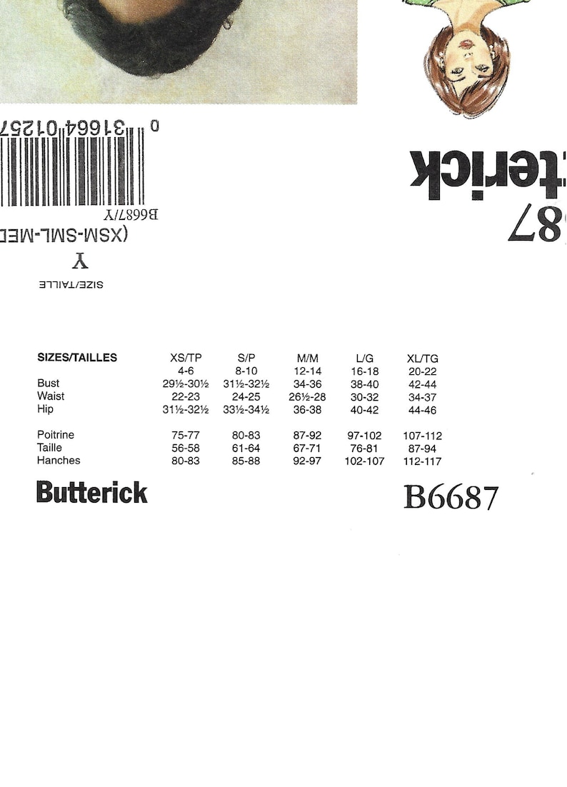 Butterick B6687 Sewing Pattern Misses Semi Fitted Top With Four Sleeve ...