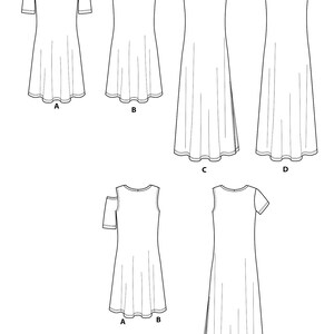 Simplicity 8590 Sewing Pattern Womens Plus Size Knit Dresses With ...