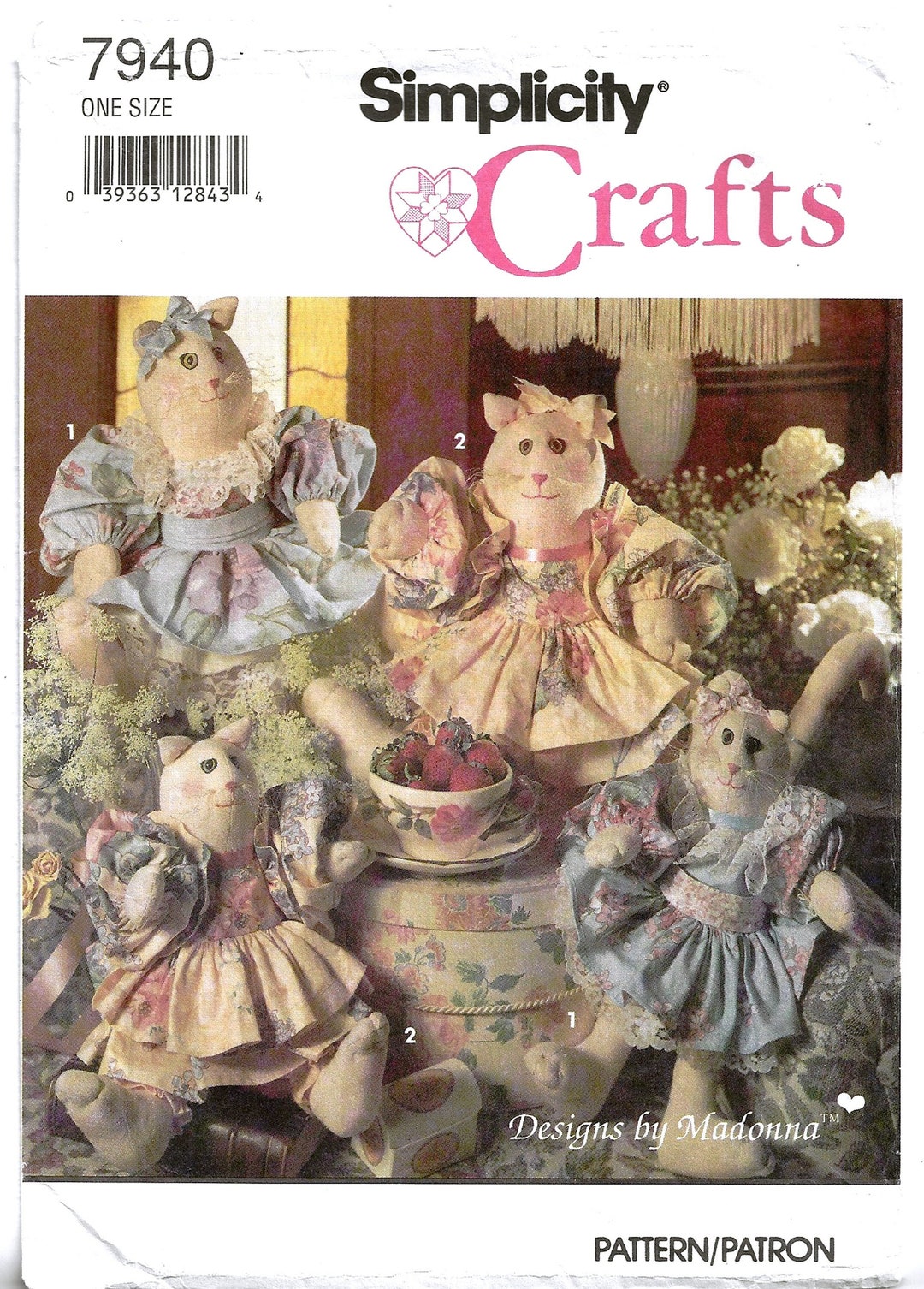 Simplicity 7940 Sewing Pattern for Decorative Cat and Clothes in Two ...