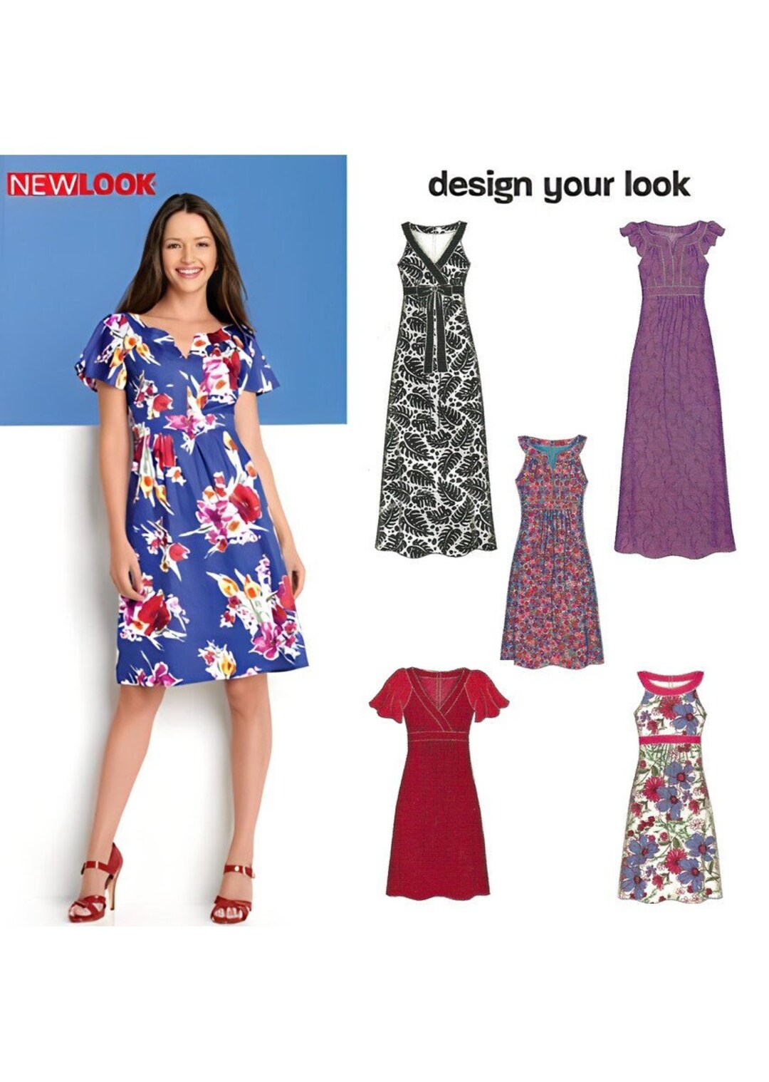 New Look 6864 Sewing Pattern for Misses Design Your Dresses Mix and ...