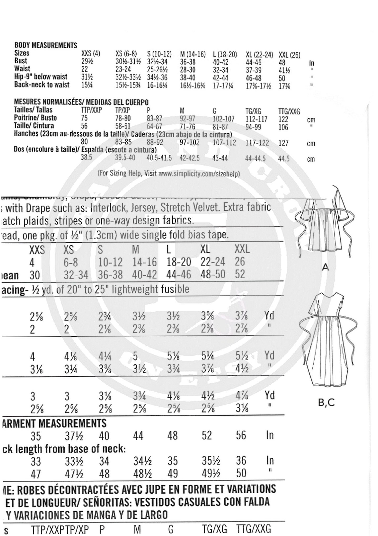 Simplicity S9140 Sewing Pattern Misses Pullover Relaxed Dress - Etsy