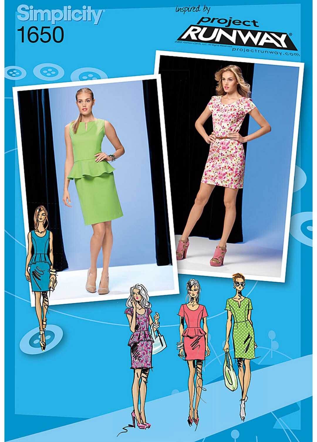 Simplicity 1650 Sewing Pattern Project Runway Dress in Two Lengths With ...
