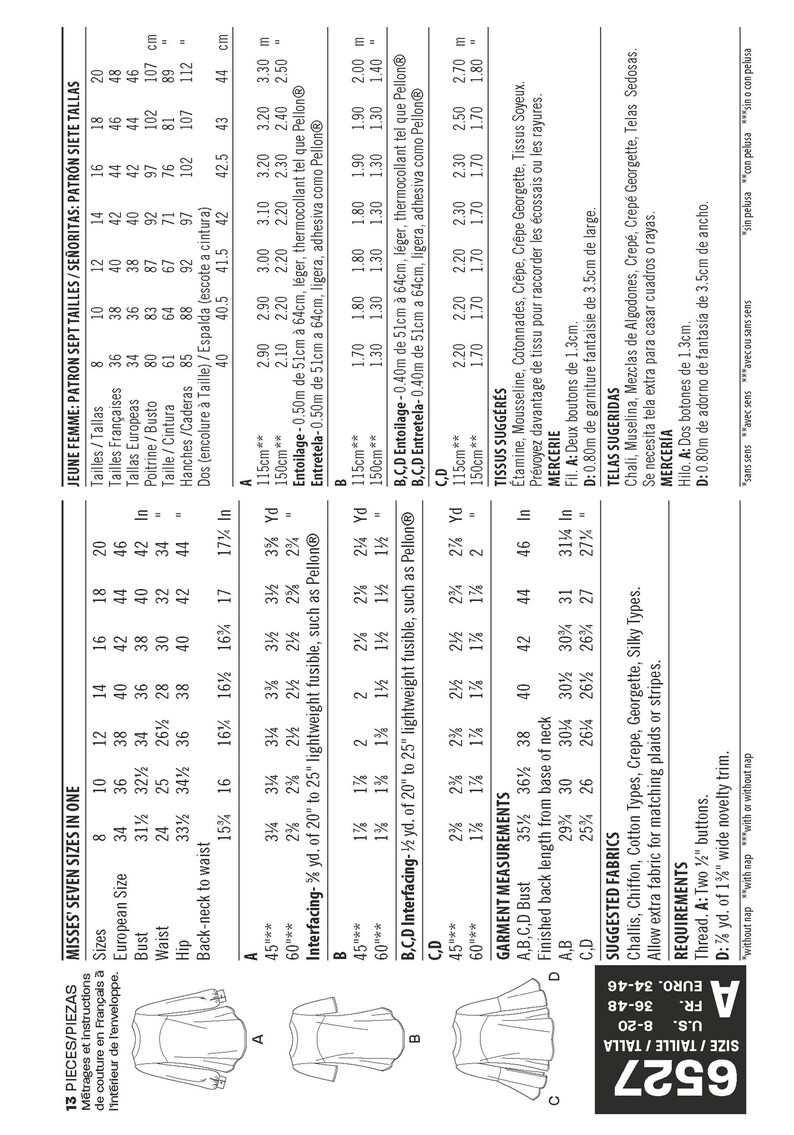 New Look 6527 Sewing Pattern Misses Tunic in Two Lengths With Sleeve ...