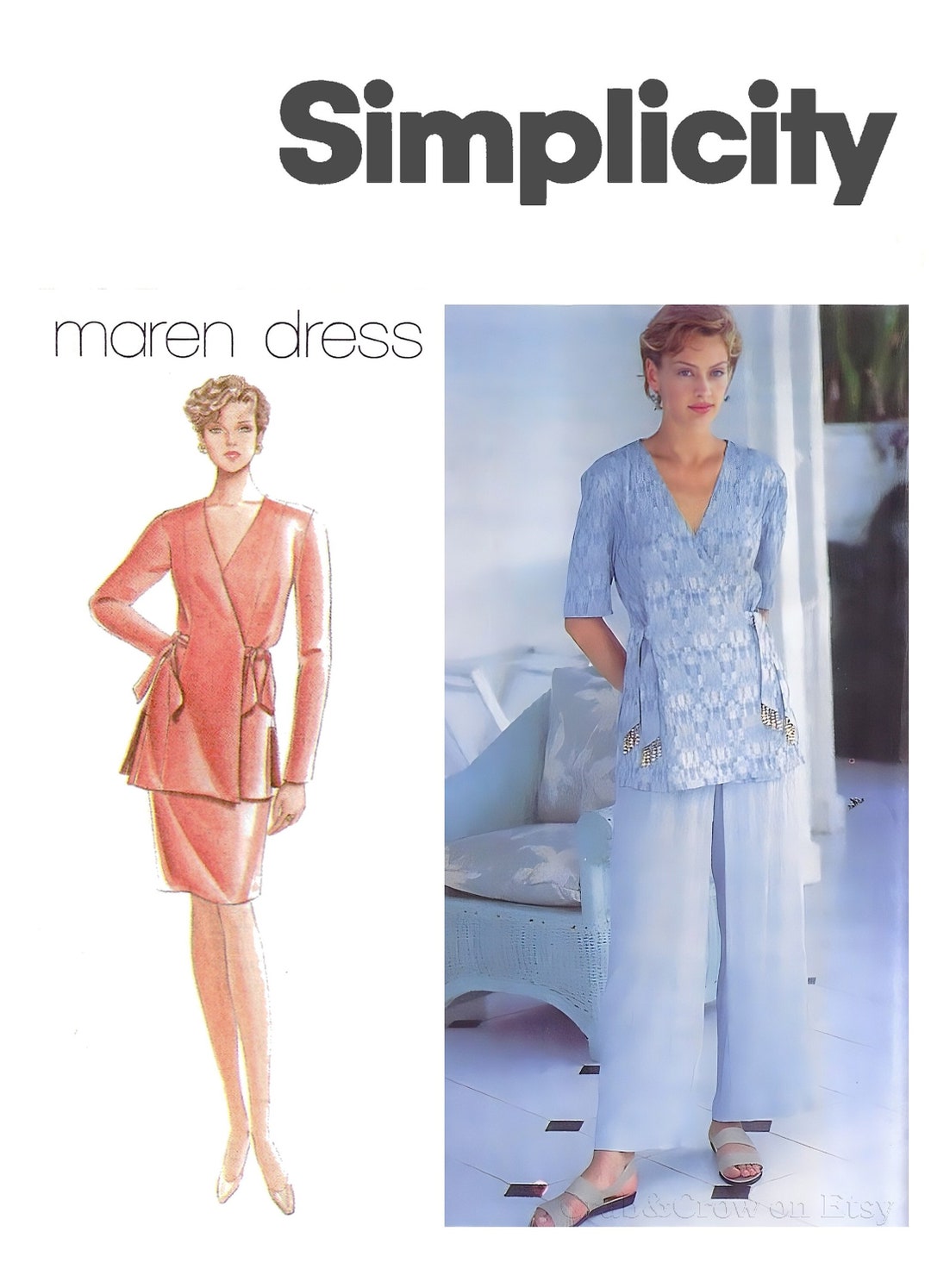 Simplicity 9632 Sewing Pattern Misses Separates by Maren Wrap Front ...