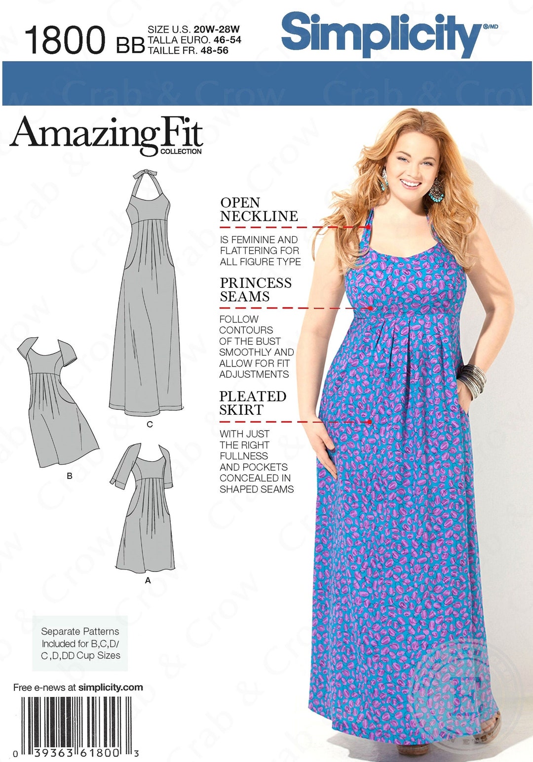 Simplicity 1800 Sewing Pattern Women's Amazing Fit Open - Etsy
