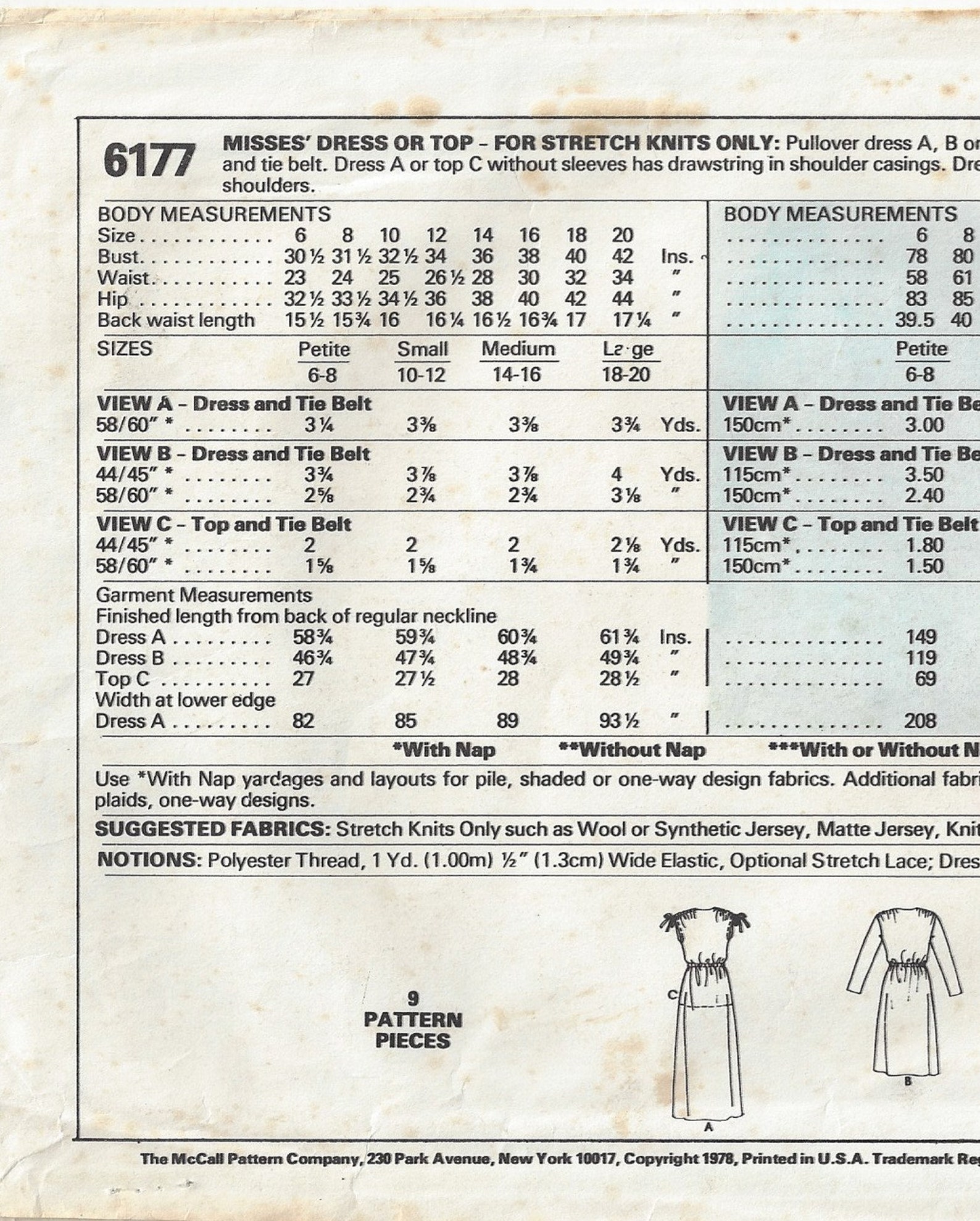 Mccalls 6177 Sewing Pattern Misses Vintage 70s Knit Pullover - Etsy