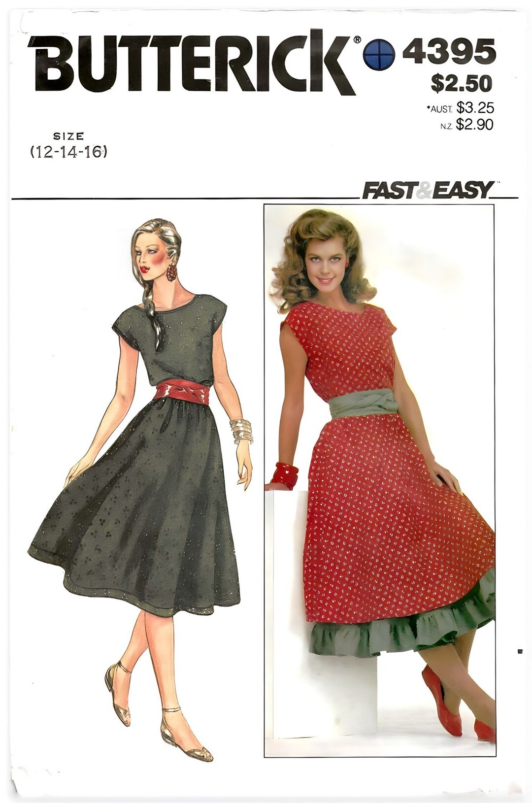 Butterick 4395 Sewing Pattern Misses Fast and Easy Vintage 80s Loose ...