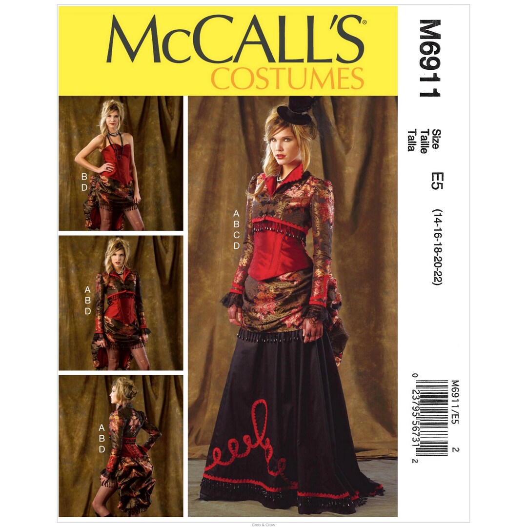 Mccalls M6911 Sewing Pattern Misses Bolero Corset Skirt and Pick-up ...