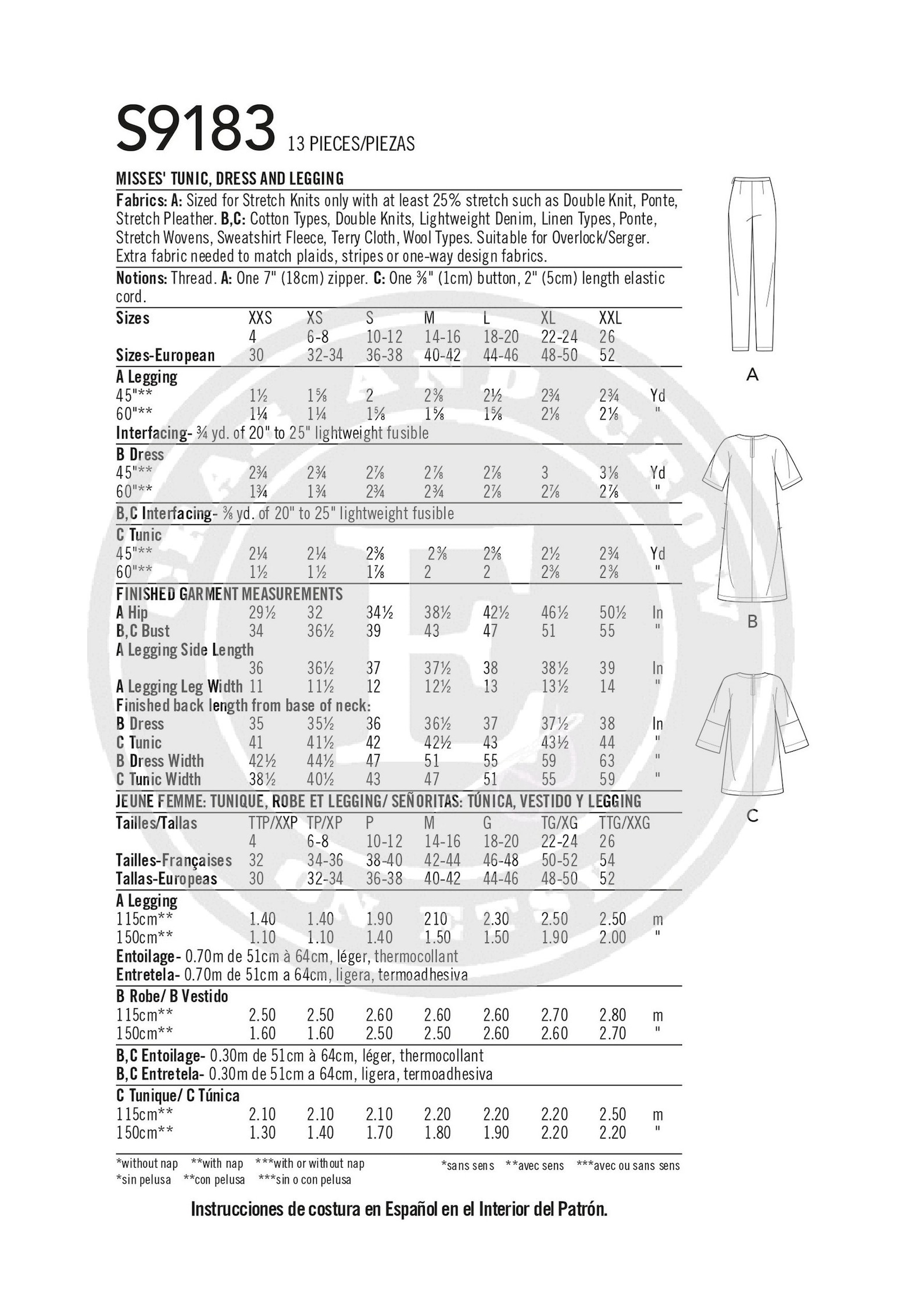 Simplicity S9183 Sewing Pattern Misses Tunic Top Dress and - Etsy