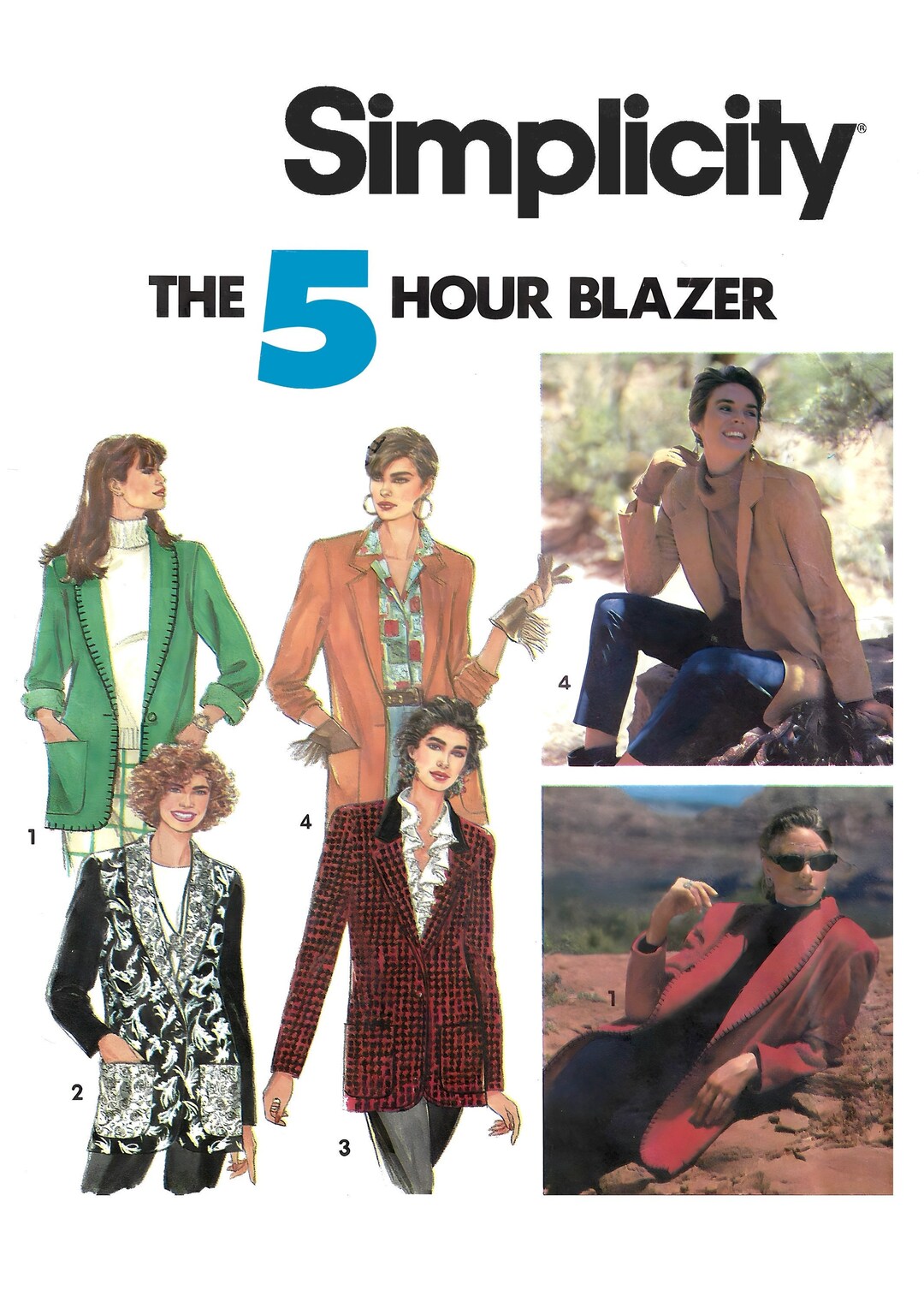 Simplicity 7522 Sewing Pattern Misses Five Hour Blazer Jacket With ...