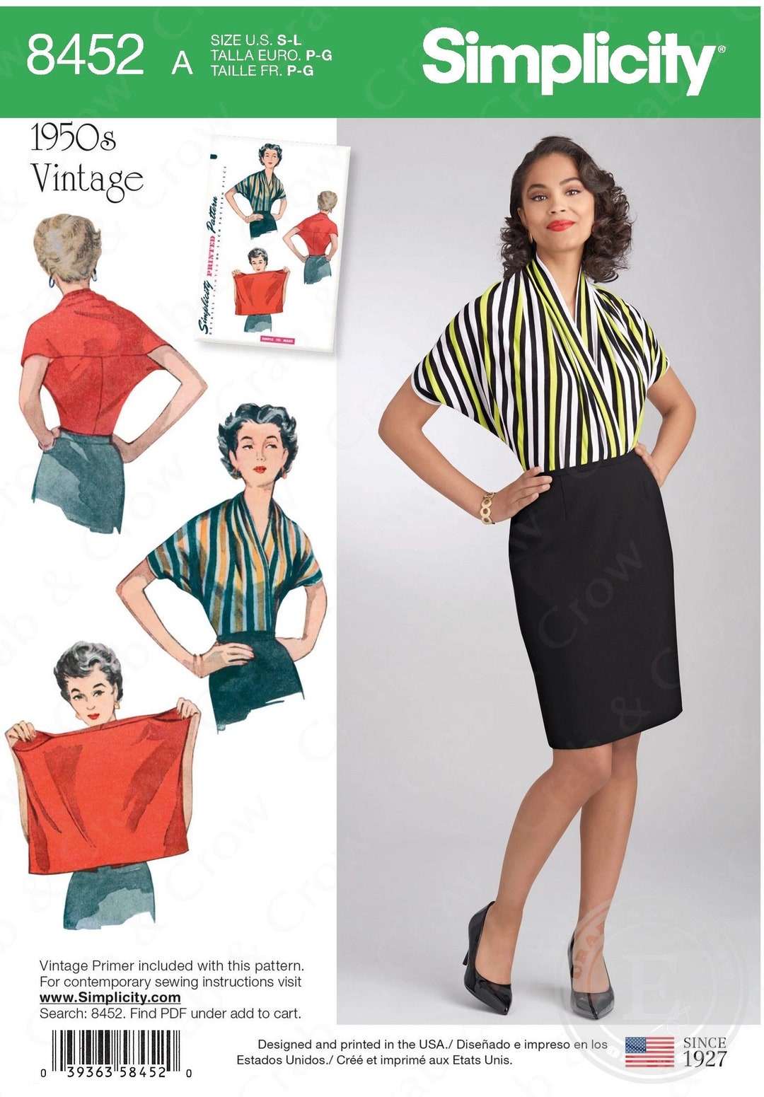 Simplicity 8452 Sewing Pattern Misses Vintage 50s Reproduction Novelty ...