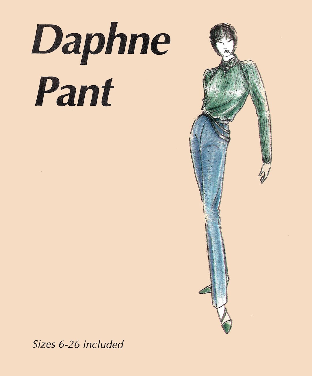 La Fred 105 Sewing Pattern for Fitted Slim Straight Leg Pants Sz 6-26 ...