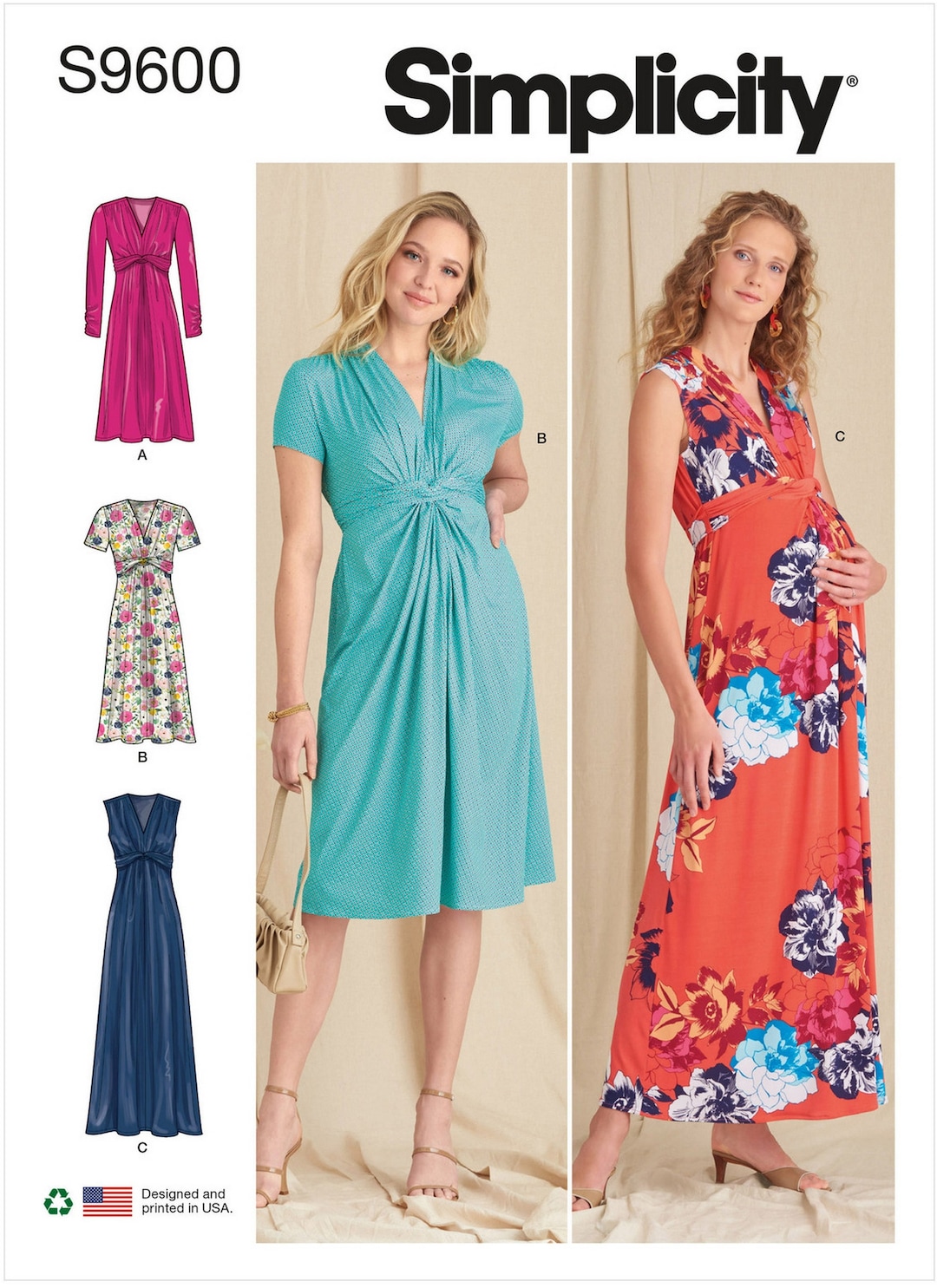 Simplicity S9600 Sewing Pattern Misses Pullover Knit Dresses With ...