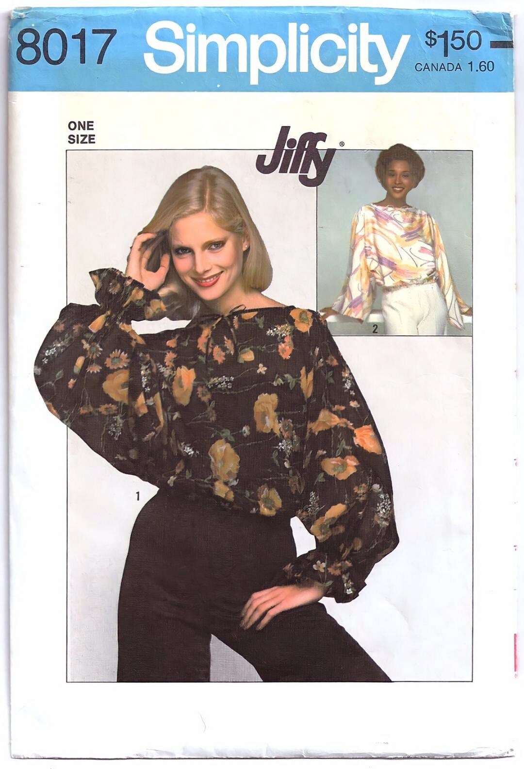 Simplicity 8017 Sewing Pattern Misses Vintage 70s Jiffy Pullover Top ...