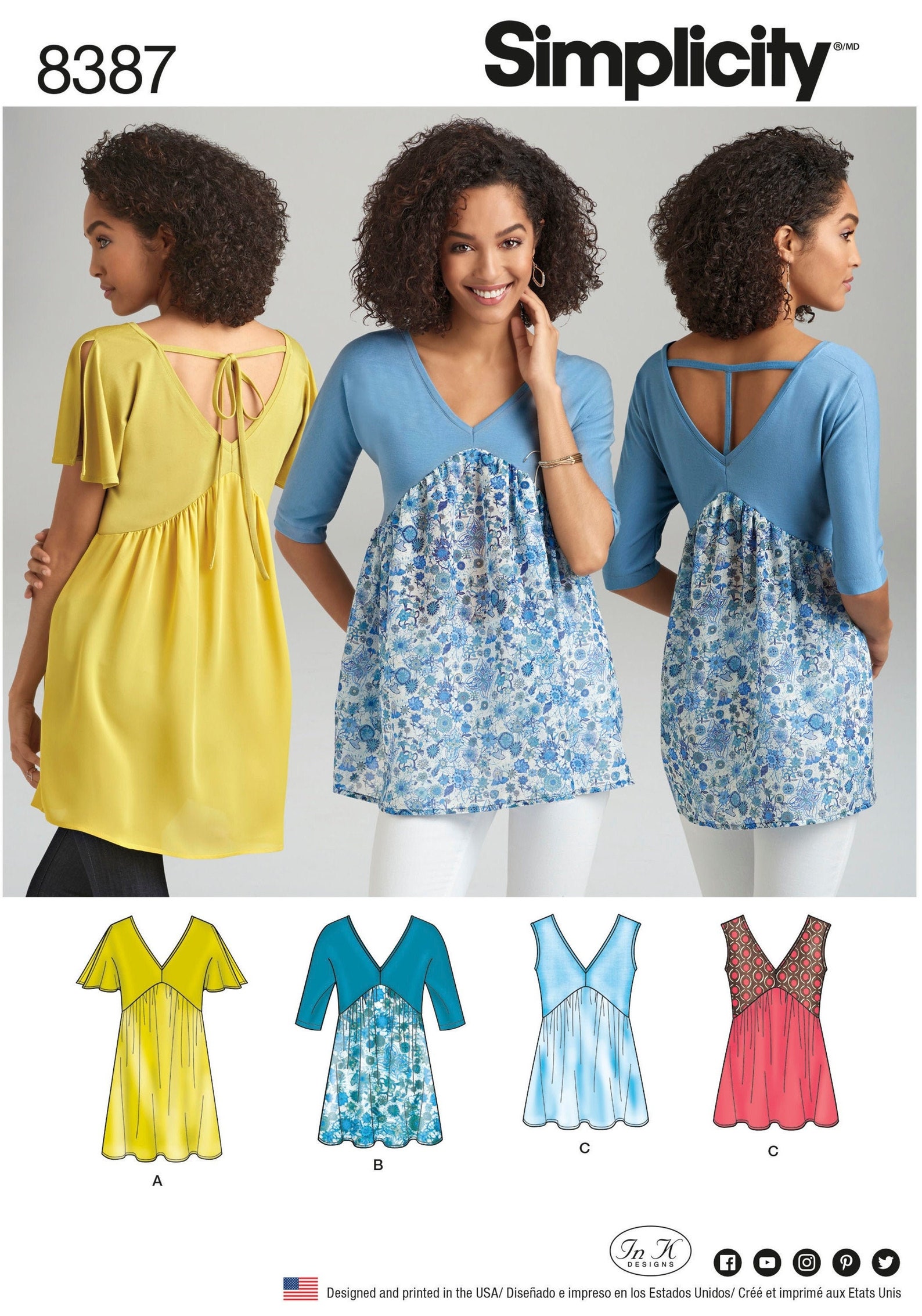 Simplicity 8387 Sewing Pattern Misses Knit & Woven Top-Size sz | Etsy