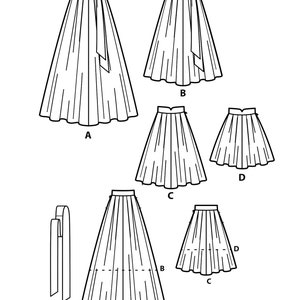 Simplicity 8743 Sewing Pattern Misses Pleated Skirt in Four Lengths Sz ...