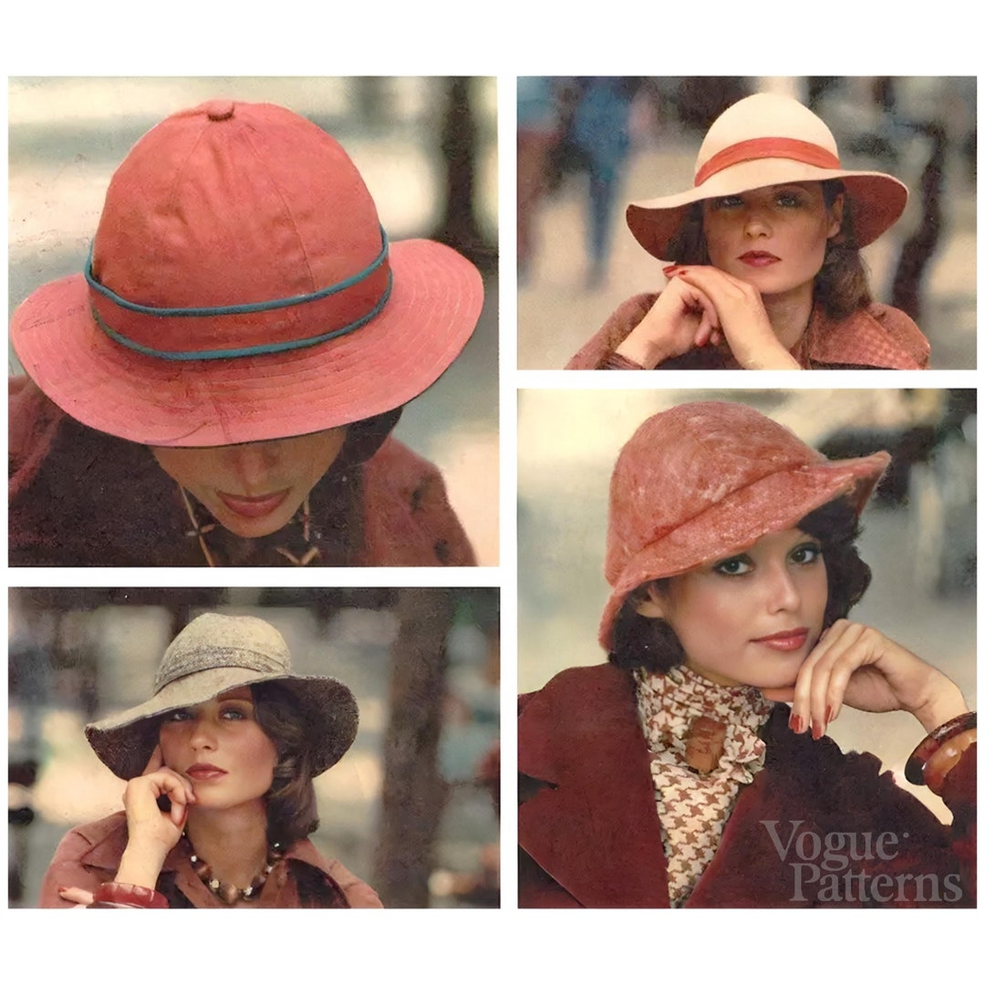 Vintage 70s Vogue 8836 Sewing Pattern Misses Stitch Brim Hat Sz Small ...