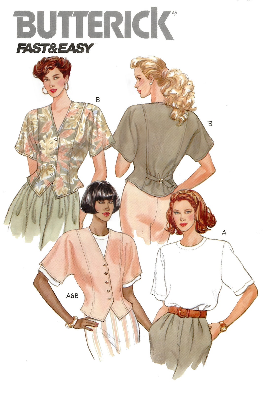 Butterick 4660 Sewing Pattern Misses Vintage 90s Loose Fitting Elbow ...