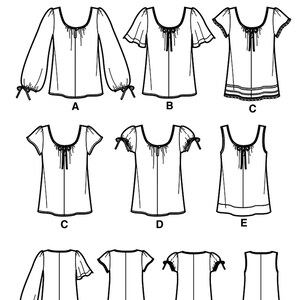 New Look 6891 Sewing Pattern Misses Easy Pullover Tops With Neckline ...