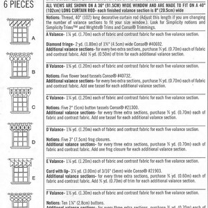 Simplicity 4973 Sewing Pattern and Instructions for Window Toppers With ...