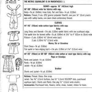 Simplicity 8599 Sewing Pattern Vintage 80s Stuffed Bunny With Clothes ...