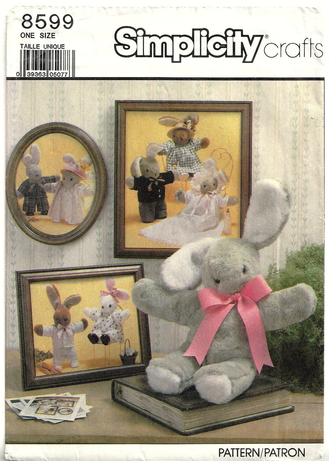 Simplicity 8599 Sewing Pattern Vintage 80s Stuffed Bunny With Clothes ...