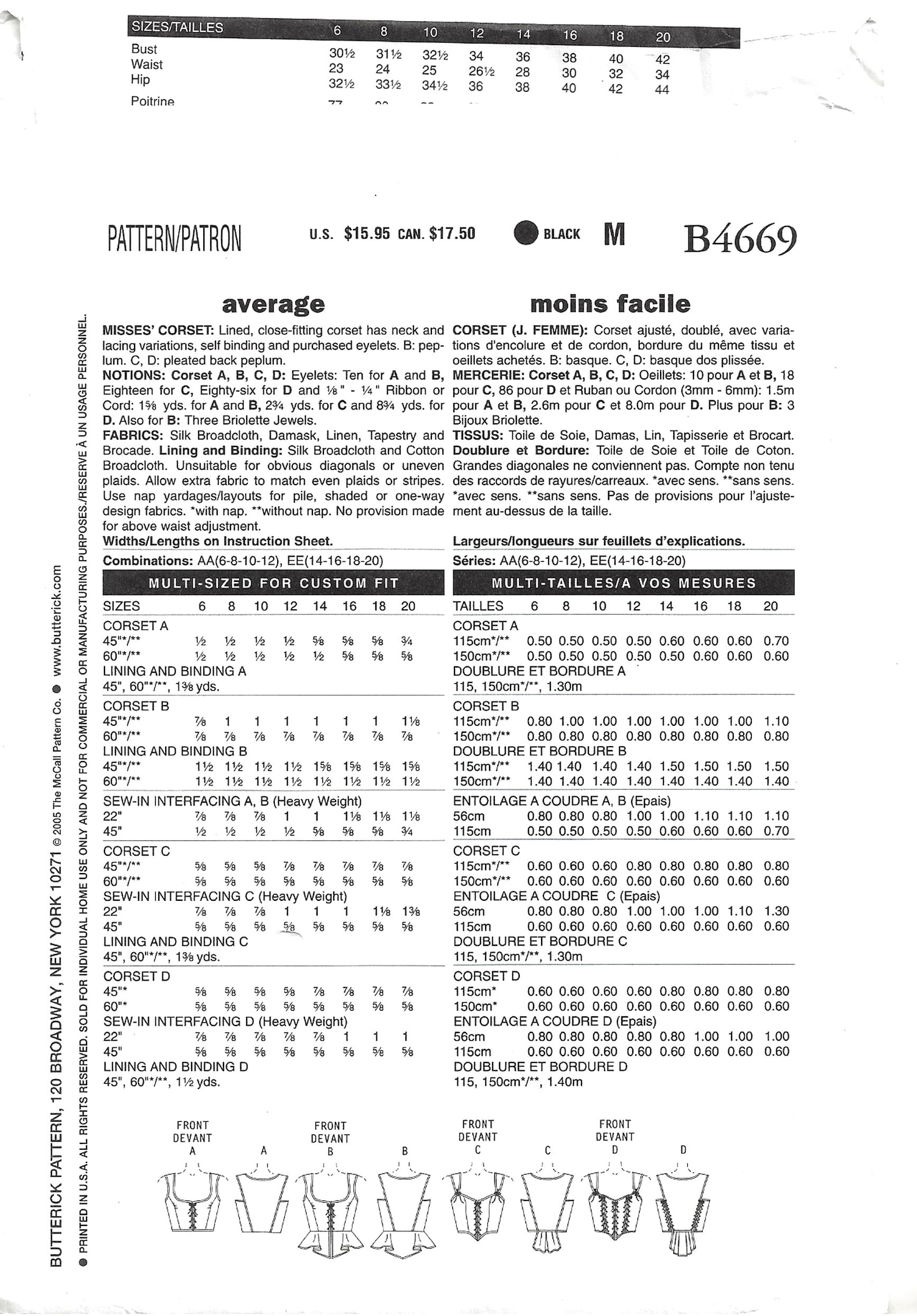 Butterick B4669 Sewing Patterns Making History Misses Lined Close ...