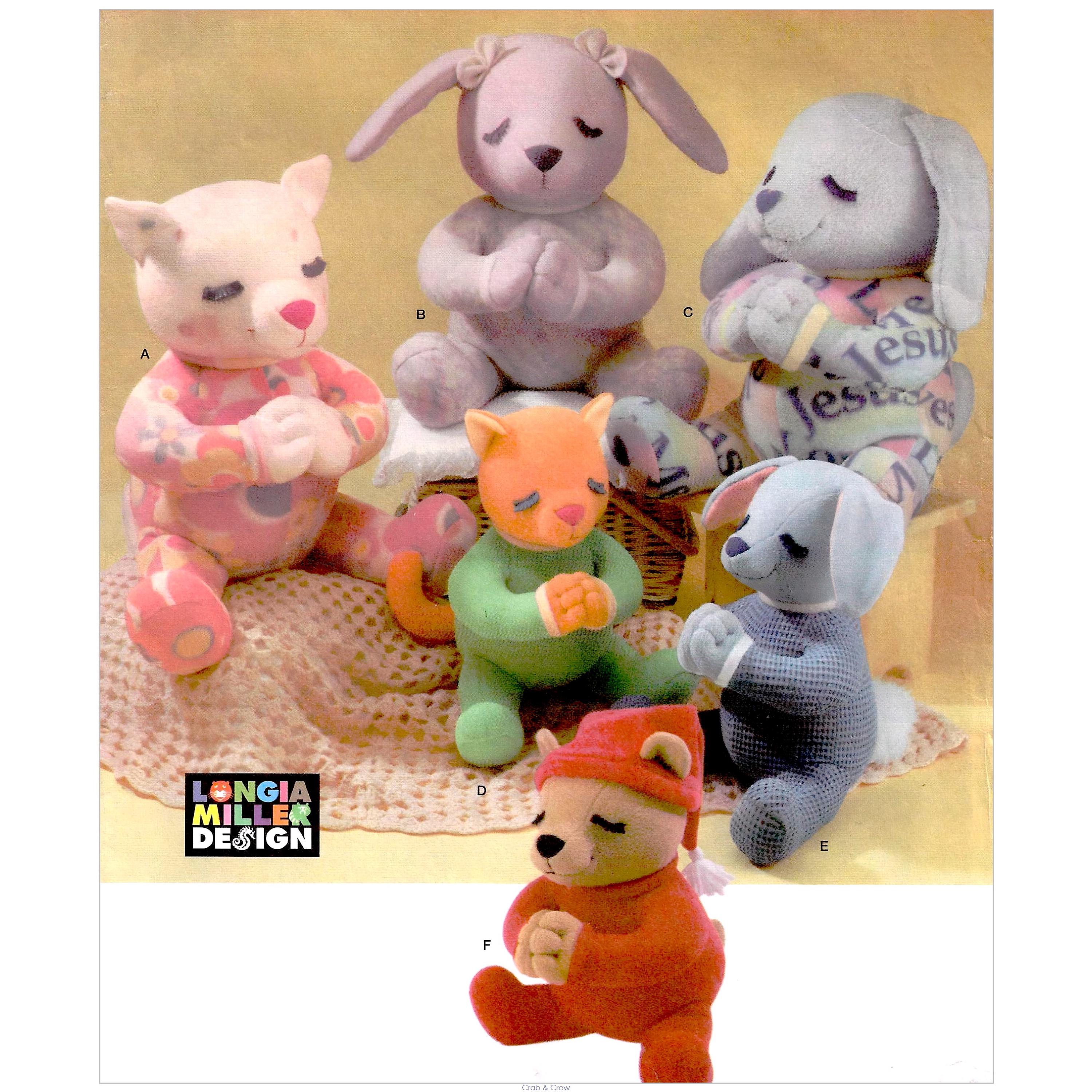 Simplicity 4544 Sewing Pattern for Praying Cat Bunny Bear and Dog ...