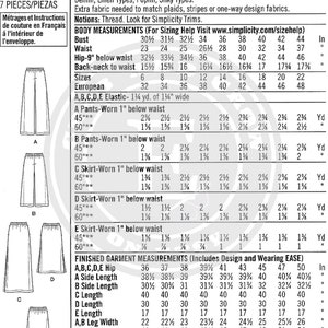 Simplicity 8299 Sewing Pattern Misses Easy to Sew Skirts or Pants in ...
