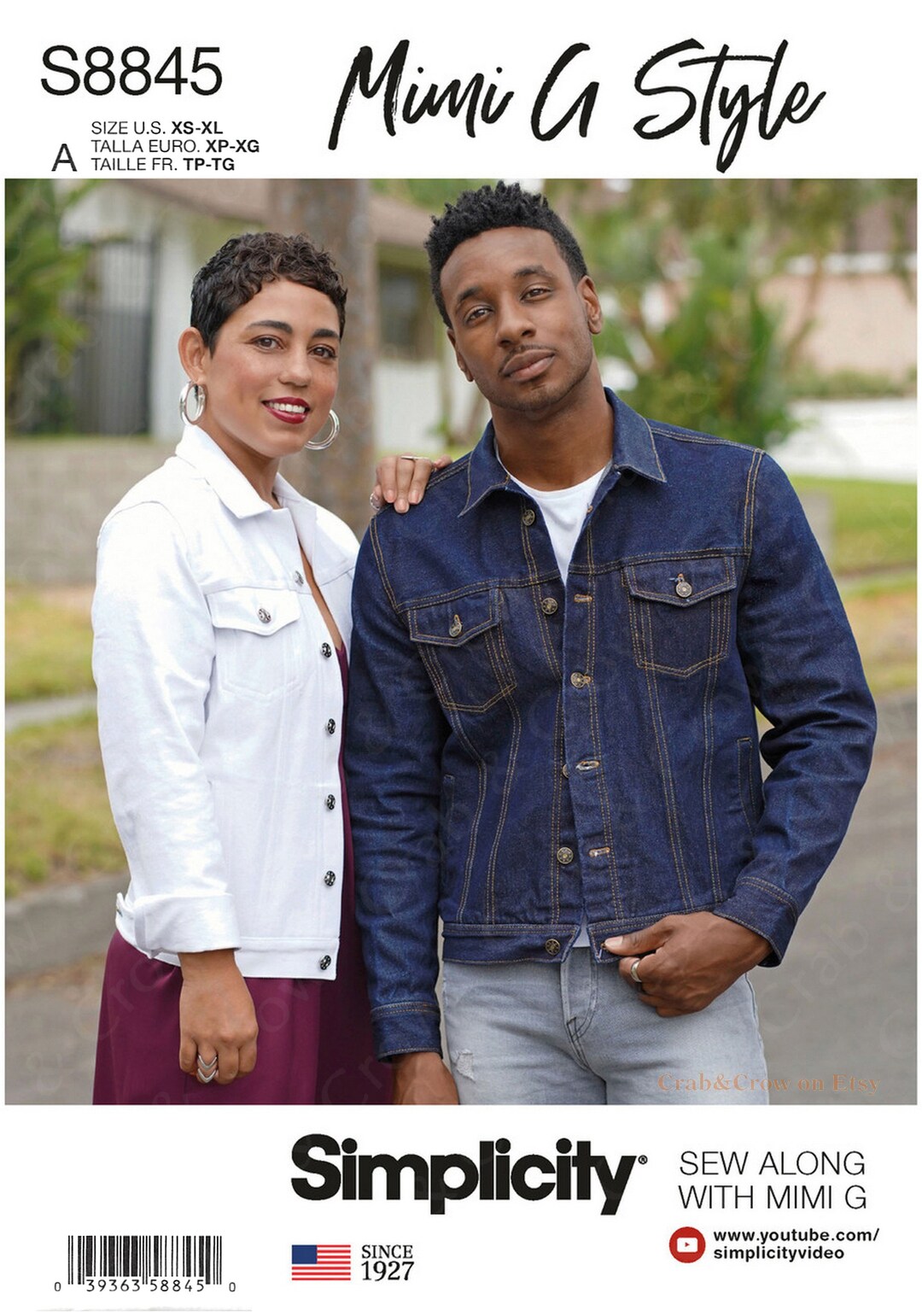 Simplicity S8845 Sewing Pattern Misses and Mens Unisex Jeans Jacket by ...