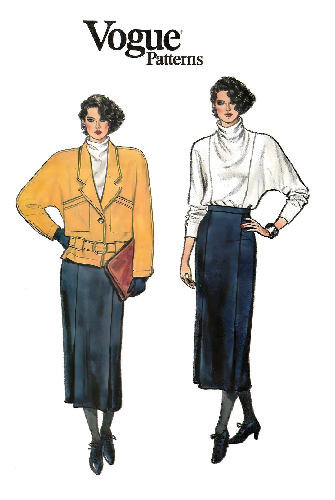 Vogue 9117 Sewing Pattern Misses Vintage 80s Notch Collar Blouson ...