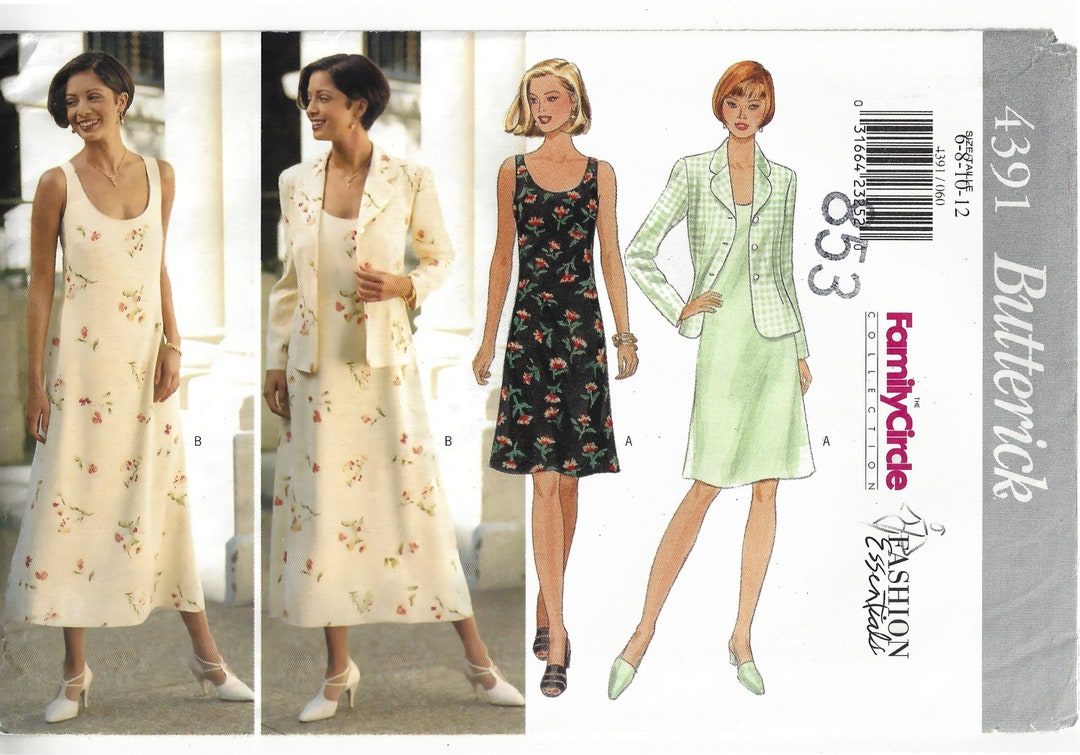 Butterick 4391 Sewing Pattern Misses Vintage 90s Fitted Top and ...