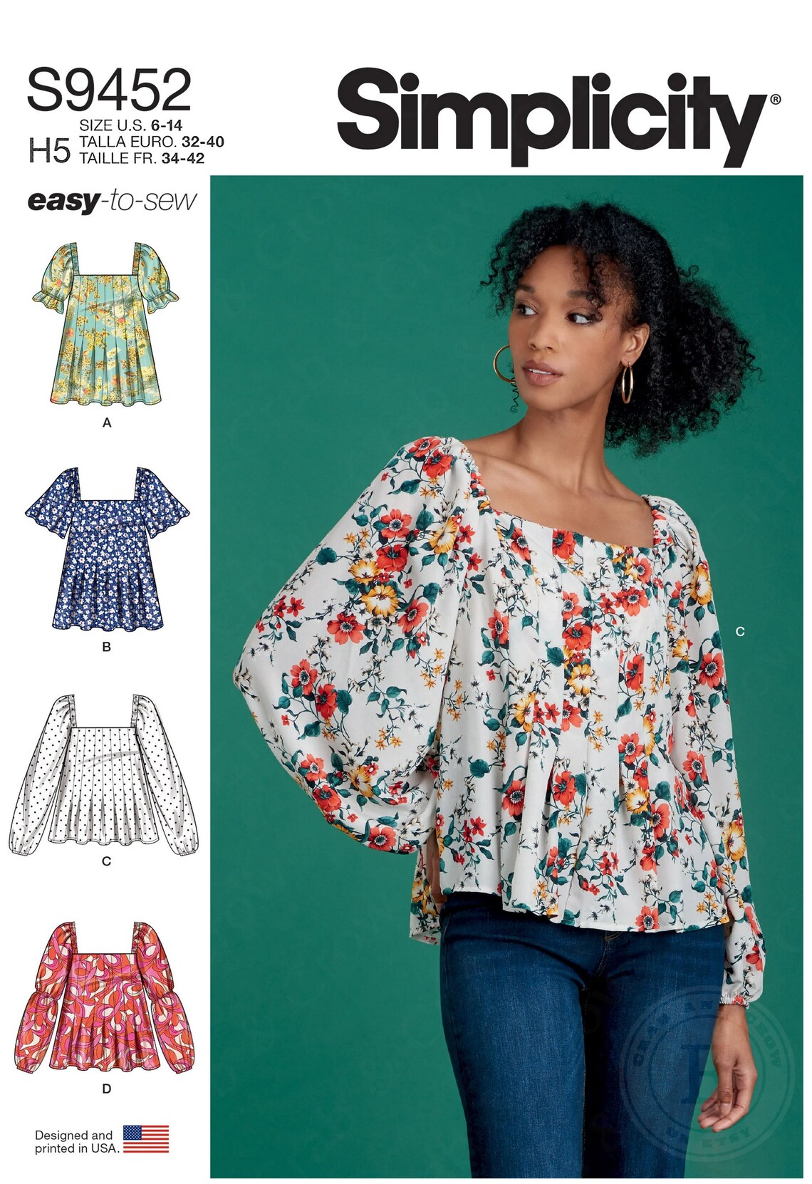 Simplicity S9452 Sewing Pattern for Misses Pullover Pleated - Etsy