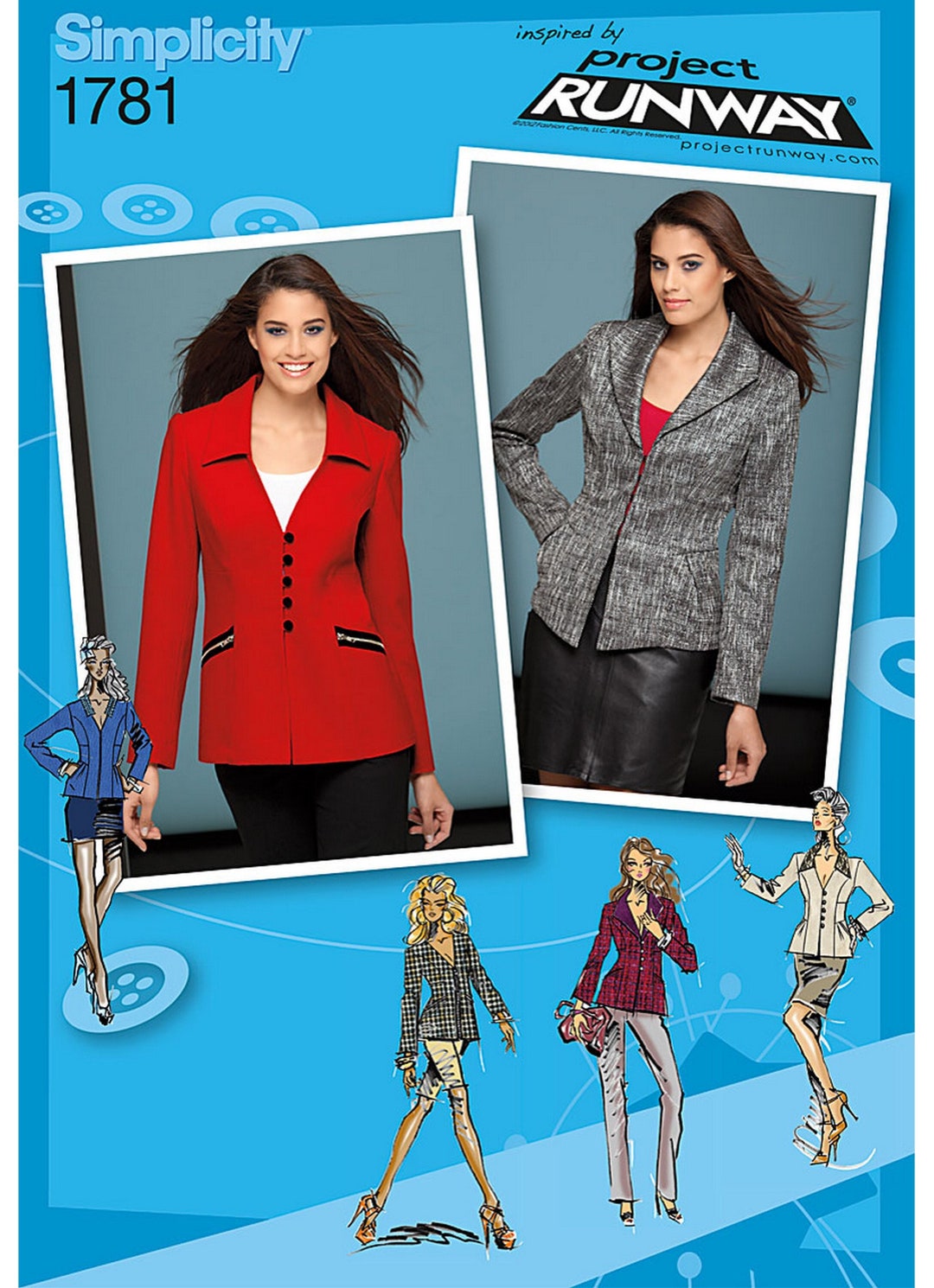 Simplicity 1781 Sewing Pattern Misses Jacket in Two Lengths With Front ...