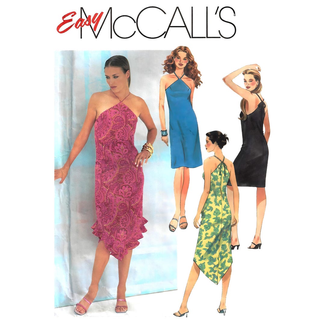 Mccalls 3188 Sewing Pattern Misses Halter Style Dresses With Hem ...