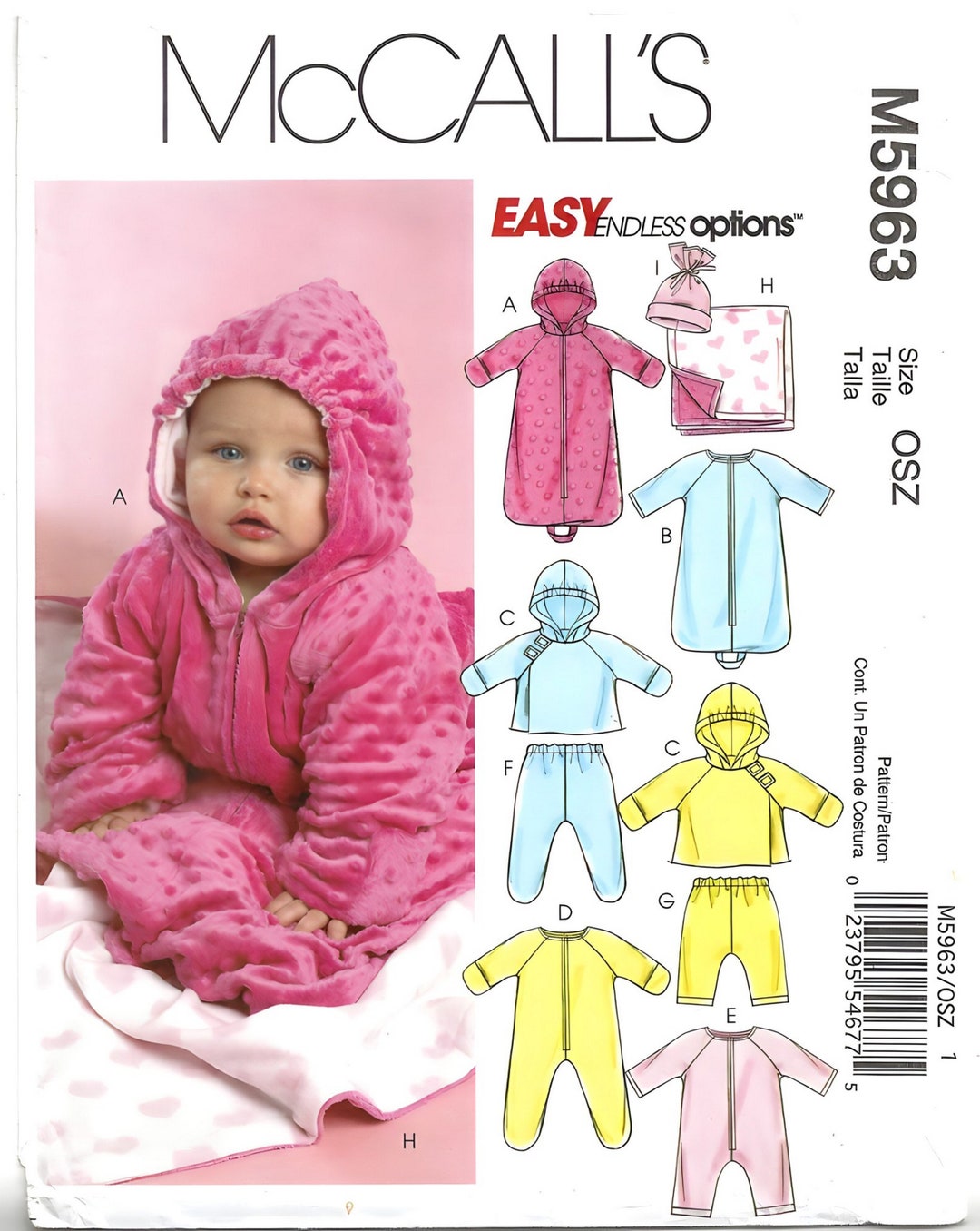 Mccalls M5963 Sewing Pattern for Infants Lined Buntings and Jacket ...